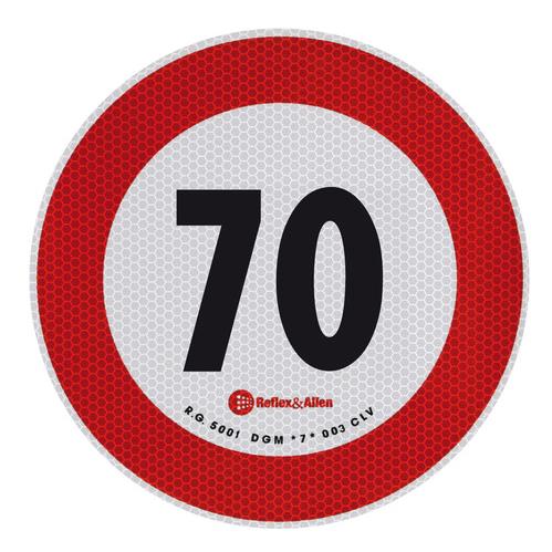 ΣΗΜΑ ΤΑΧΥΤΗΤΑΣ ΧΙΛΙΟΜΕΤΡΩΝ 70km/h ΑΥΤΟΚΟΛΛΗΤΟ 20CM ΔΙΑΜΕΤΡΟ - AutoPowerShop