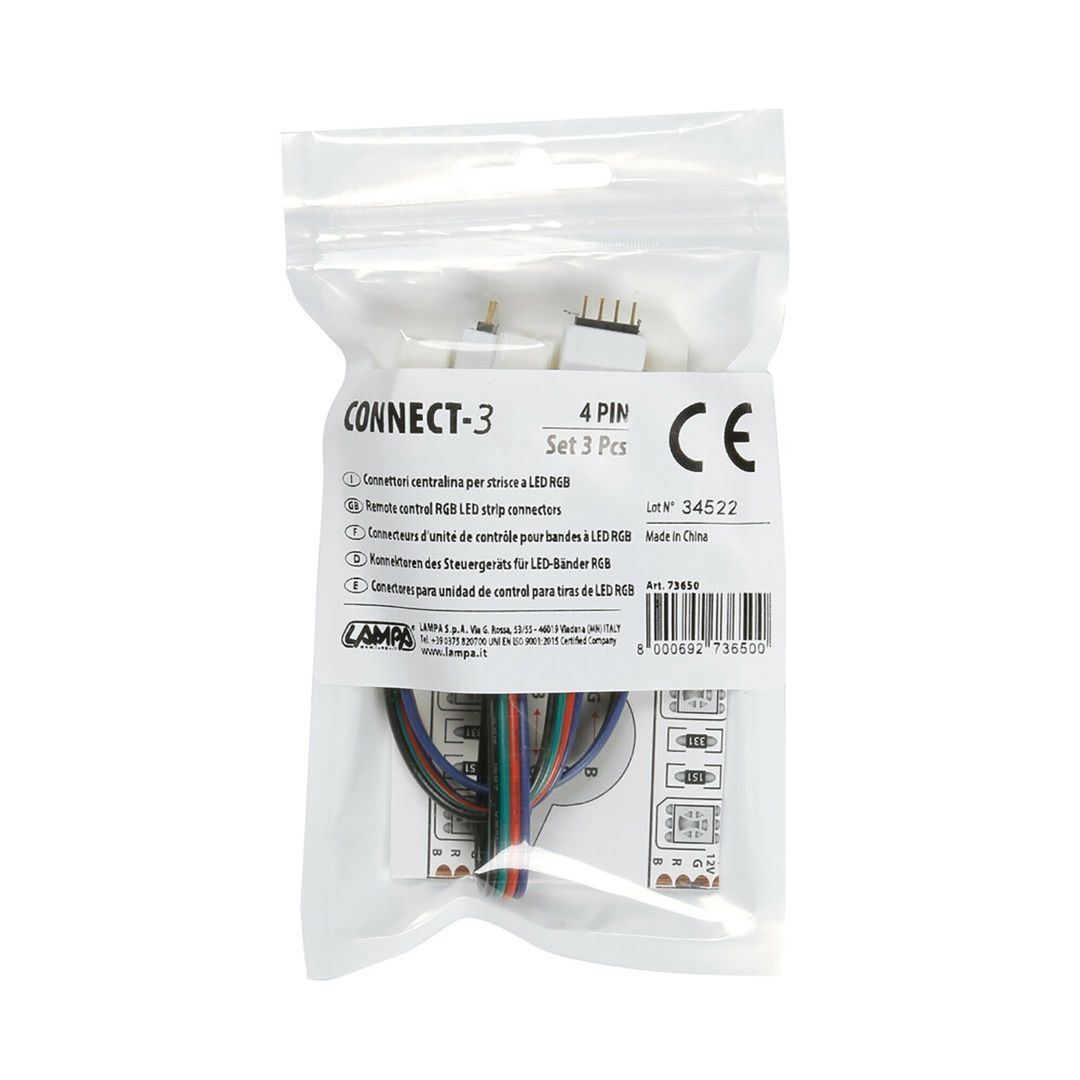 ΑΝΤΑΛΛΑΚΤΙΚΗ ΦΙΣΑ CONNECT-3 ΜΕ 4PIN 16 cm ΓΙΑ ΣΥΝΔΕΣΗ ΤΑΙΝΙΑΣ RGB LED ...