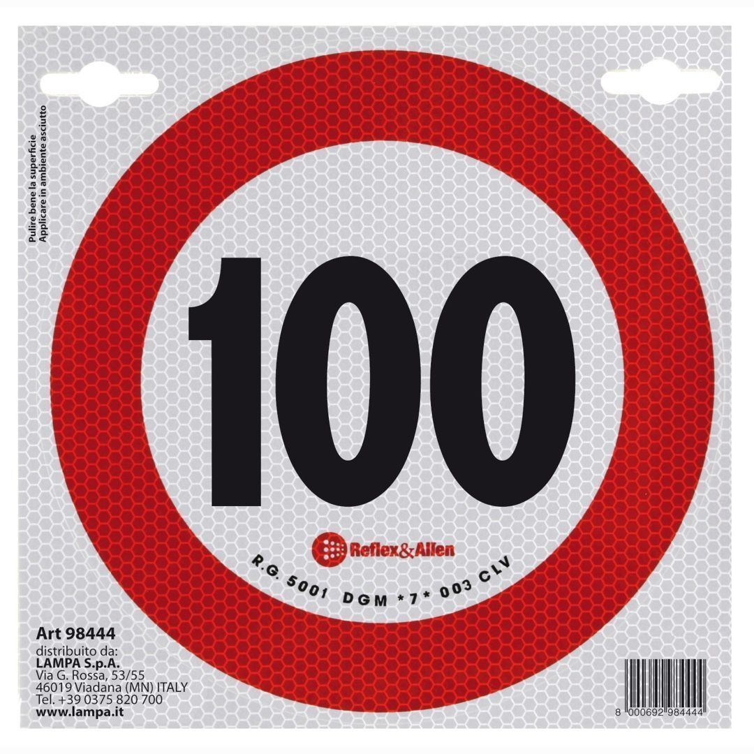 ΣΗΜΑ ΤΑΧΥΤΗΤΑΣ ΧΙΛΙΟΜΕΤΡΩΝ 100km/h ΑΥΤΟΚΟΛΛΗΤΟ 20CM ΔΙΑΜΕΤΡΟΣ ...