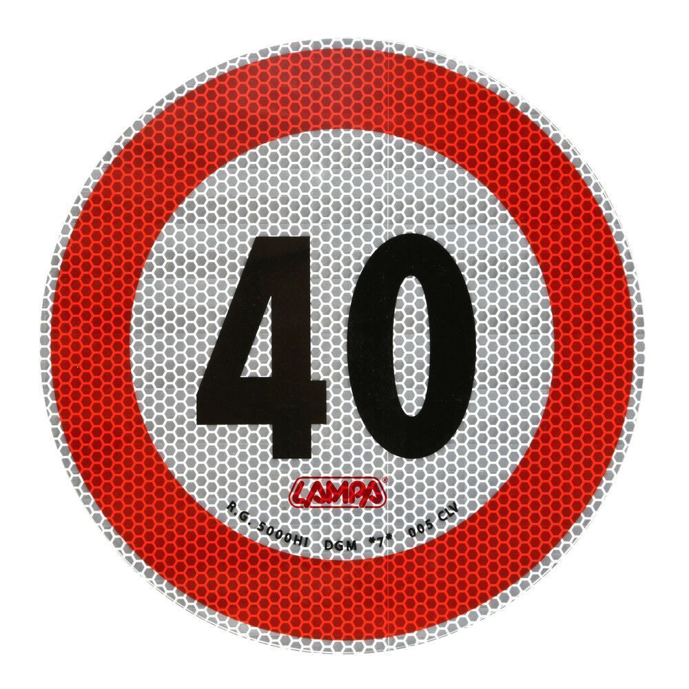 ΣΗΜΑ ΤΑΧΥΤΗΤΑΣ ΧΙΛΙΟΜΕΤΡΩΝ 40km/h ΑΥΤΟΚΟΛΛΗΤΟ 20CM ΔΙΑΜΕΤΡΟ LAMPA - 1 ...