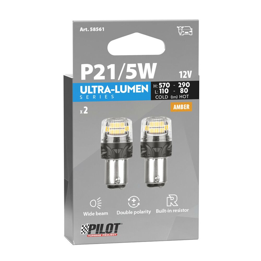 P21/5W 12V BAY15d 570/110lm+290/80lm ΠΟΡΤΟΚΑΛΙ ΦΩΣ LED CAN-BUS ULTRA ...
