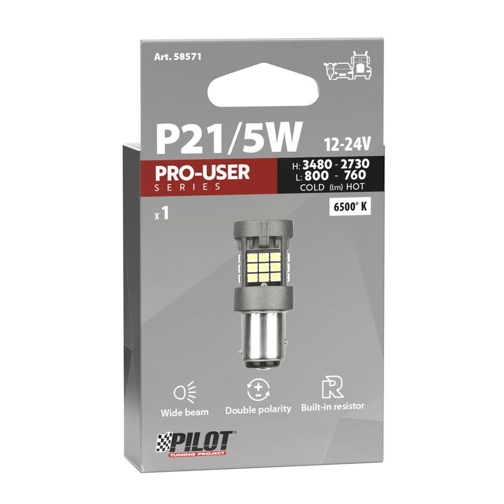 P21/5W 12/24V BAY15d 3480/800+2730/760lm 6.500K ΔΙΠΛΗΣ ΠΟΛΙΚΟΤΗΤΑΣ LED ...