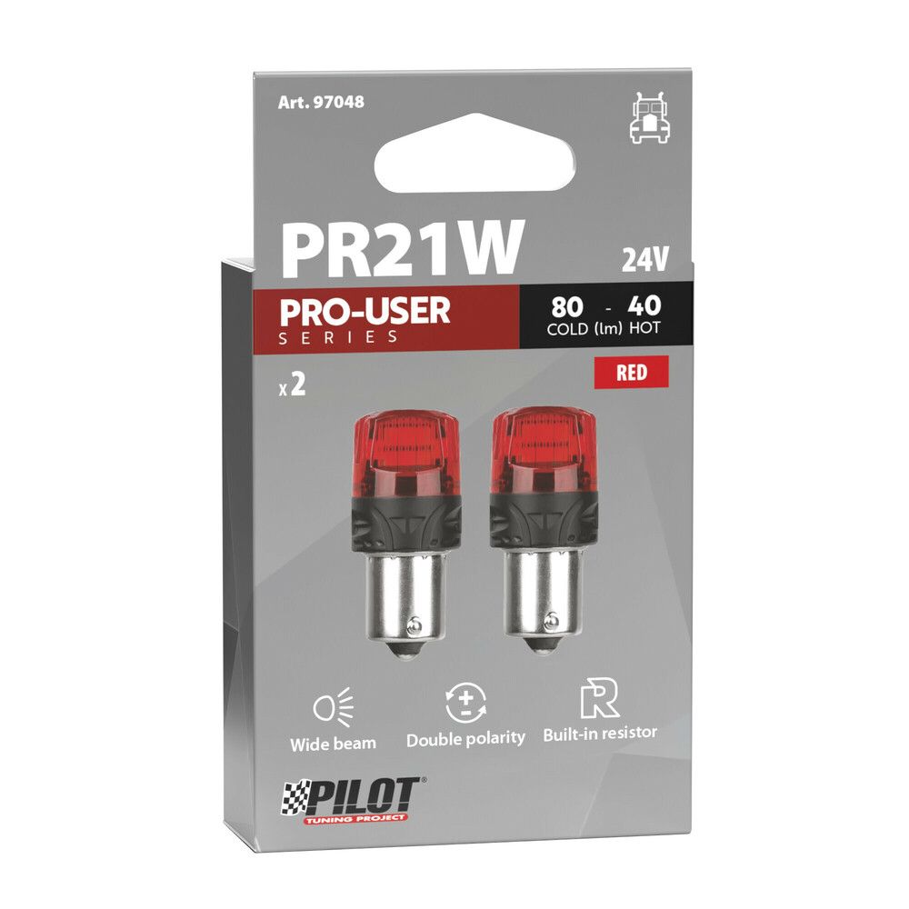 PR21W 24V BAW15s 80/40lm ΜΕ ΚΟΚΚΙΝΟ ΦΩΣ ΔΙΠΛΗΣ ΠΟΛΙΚΟΤΗΤΑΣ LED CAN-BUS ...