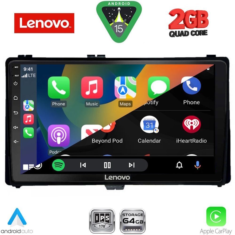 LENOVO LVD 2703_CPA (9inc) MULTIMEDIA TABLET for TOYOTA AURIS mod. 2015 ...